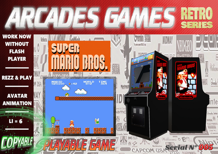 Second Life Marketplace - [005] = Super Mario Bros = Retro Arcades Games [BOX]